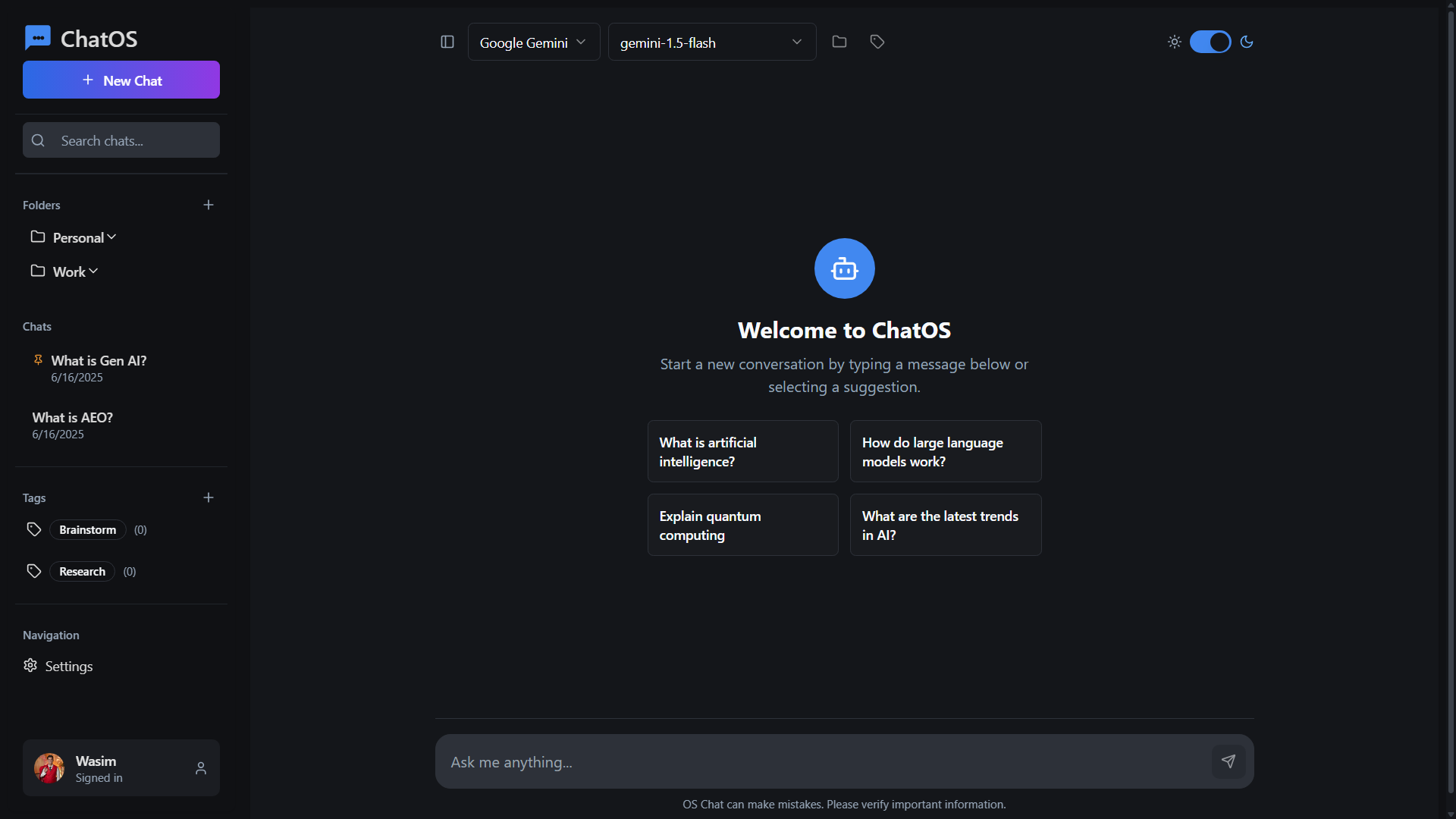 GitHub - syncwin/ChatOS: ChatOS is an AI chat interface that lets users ...