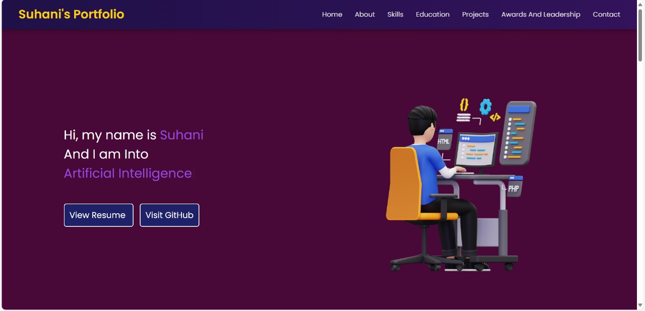 GitHub - suhanisharma98/Portfolio-Website: Personal Developer Portfolio built using React.js ...