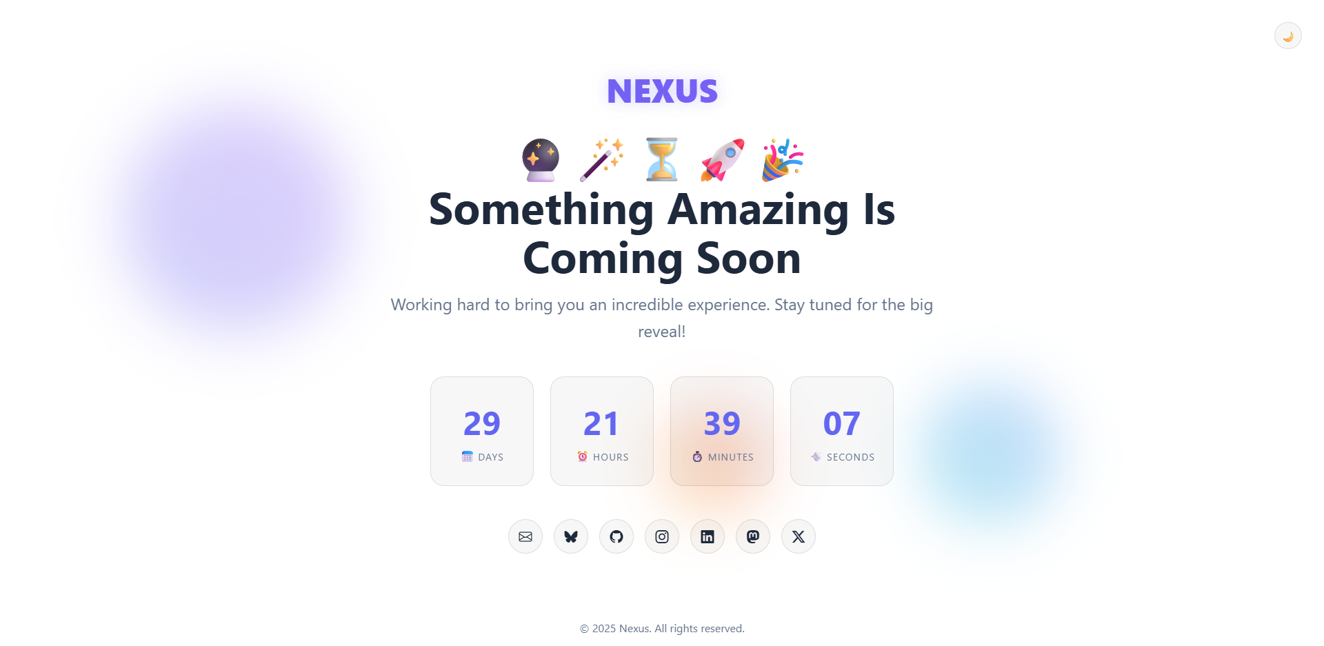 GitHub - imfsiddiqui/nexus: 🚀 A clean, responsive "Coming Soon" webpage ...