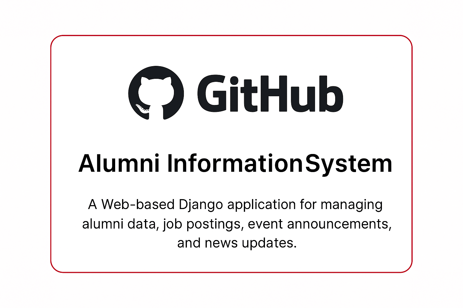 GitHub - Ravinthra/Alumni_Information_System: A web-based Django application to manage alumni ...