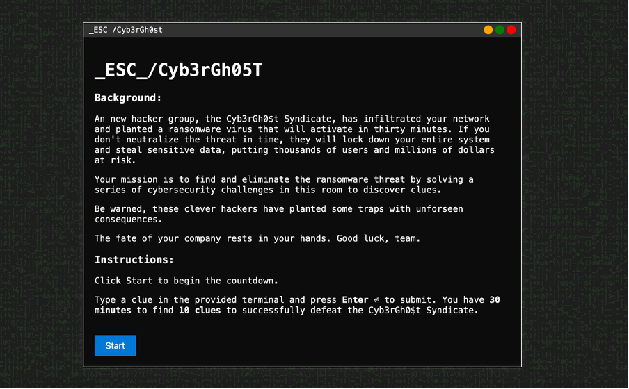 GitHub - noveck/esc: Console component for a cyber escape room game. Setup not included, but is ...