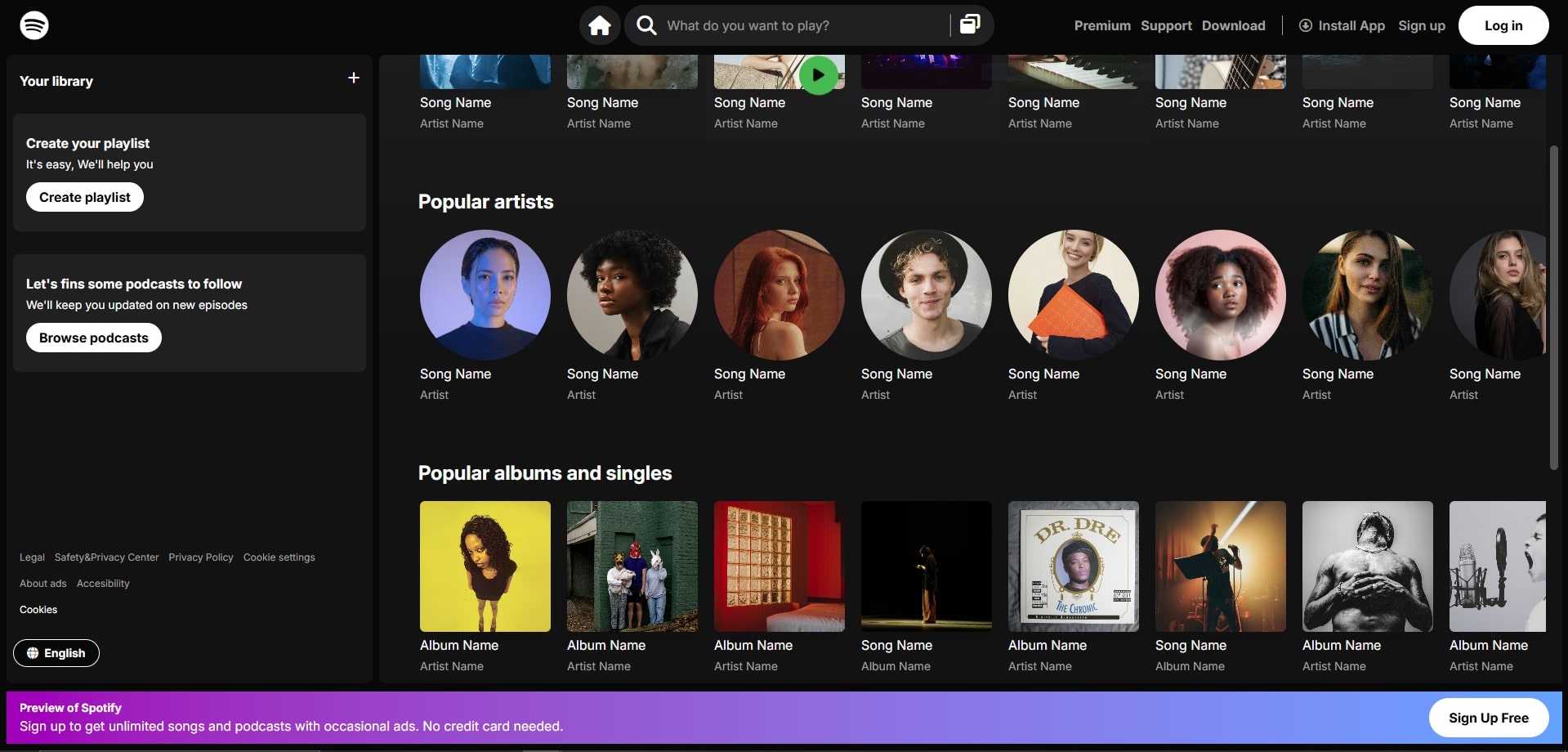 GitHub - emre-geris/TailwindCSS-Spotify-Clone: Mobile-first, pixel-perfect Spotify clone built ...
