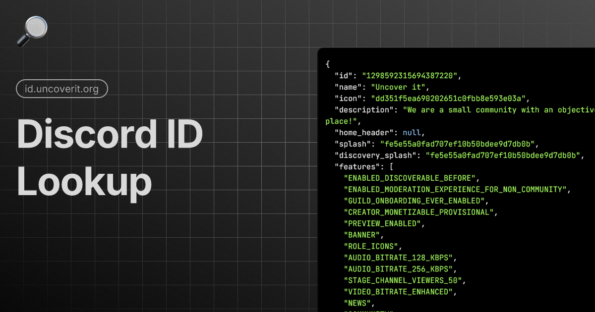 GitHub - Uncover-it/id-lookup: Discord ID Lookup · GitHub