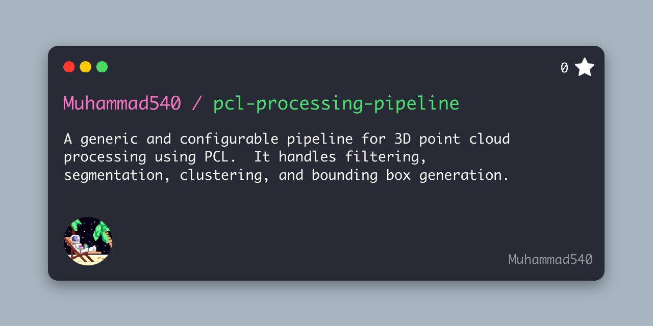 GitHub - Muhammad540/pcl-processing-pipeline: A generic and ...