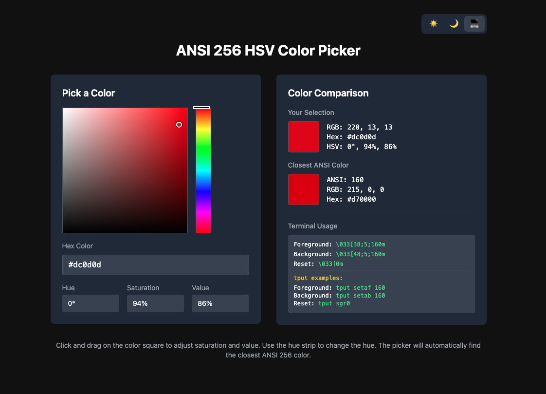 GitHub - statico/ansi-color-picker