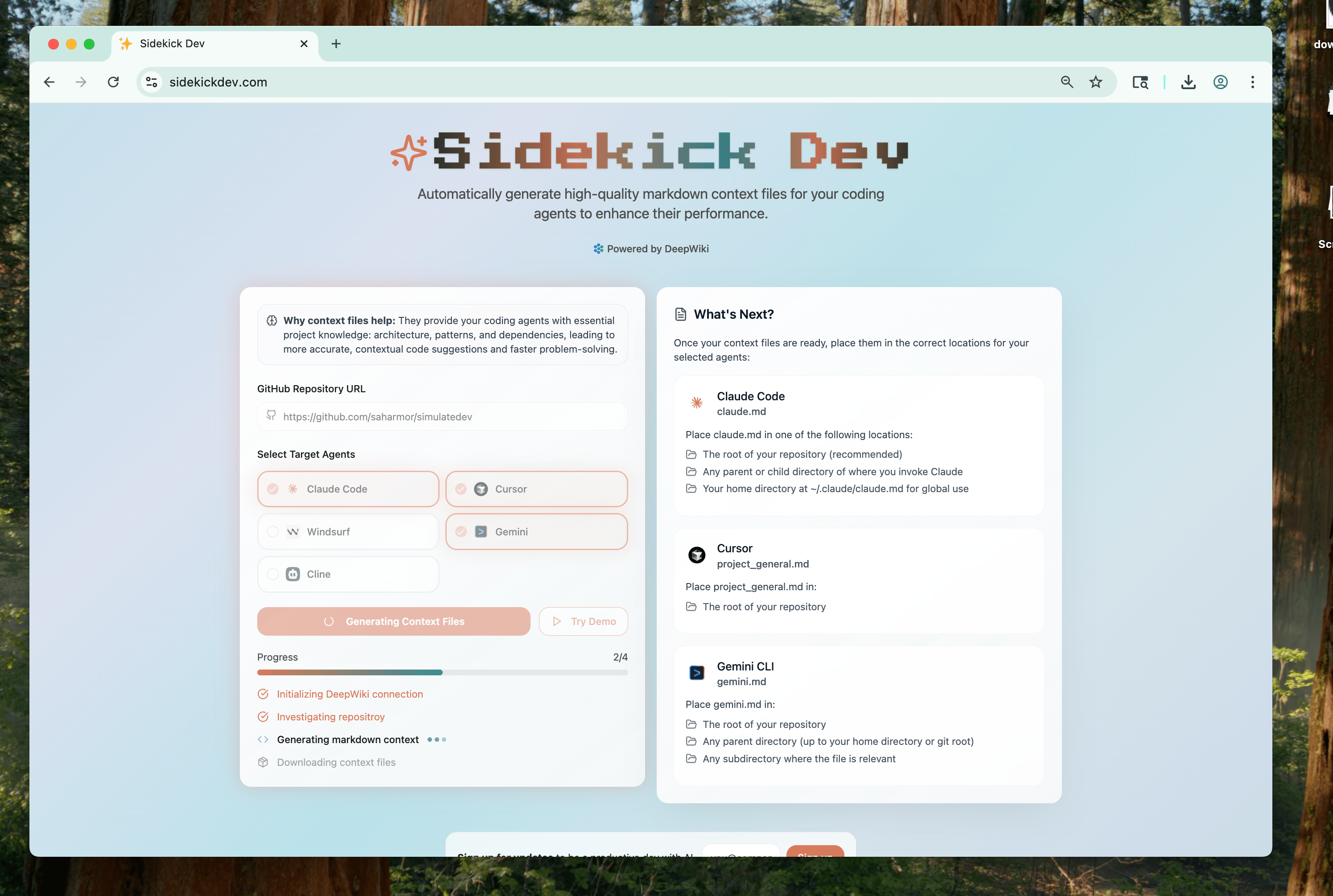 GitHub - saharmor/sidekick-dev-web: Automatically generate high-quality markdown context files ...