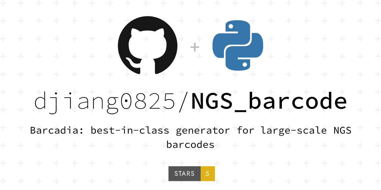 GitHub - djiang0825/NGS_barcode: Barcadia: best-in-class generator for large-scale NGS barcodes