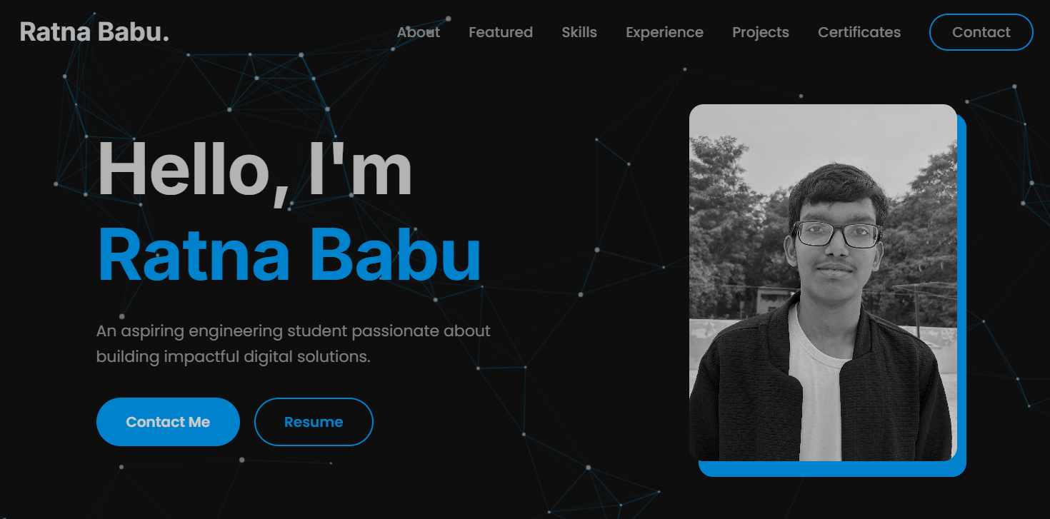 GitHub - Ratna-Babu/Portfolio: A personal portfolio website built with HTML, CSS, and JavaScript ...