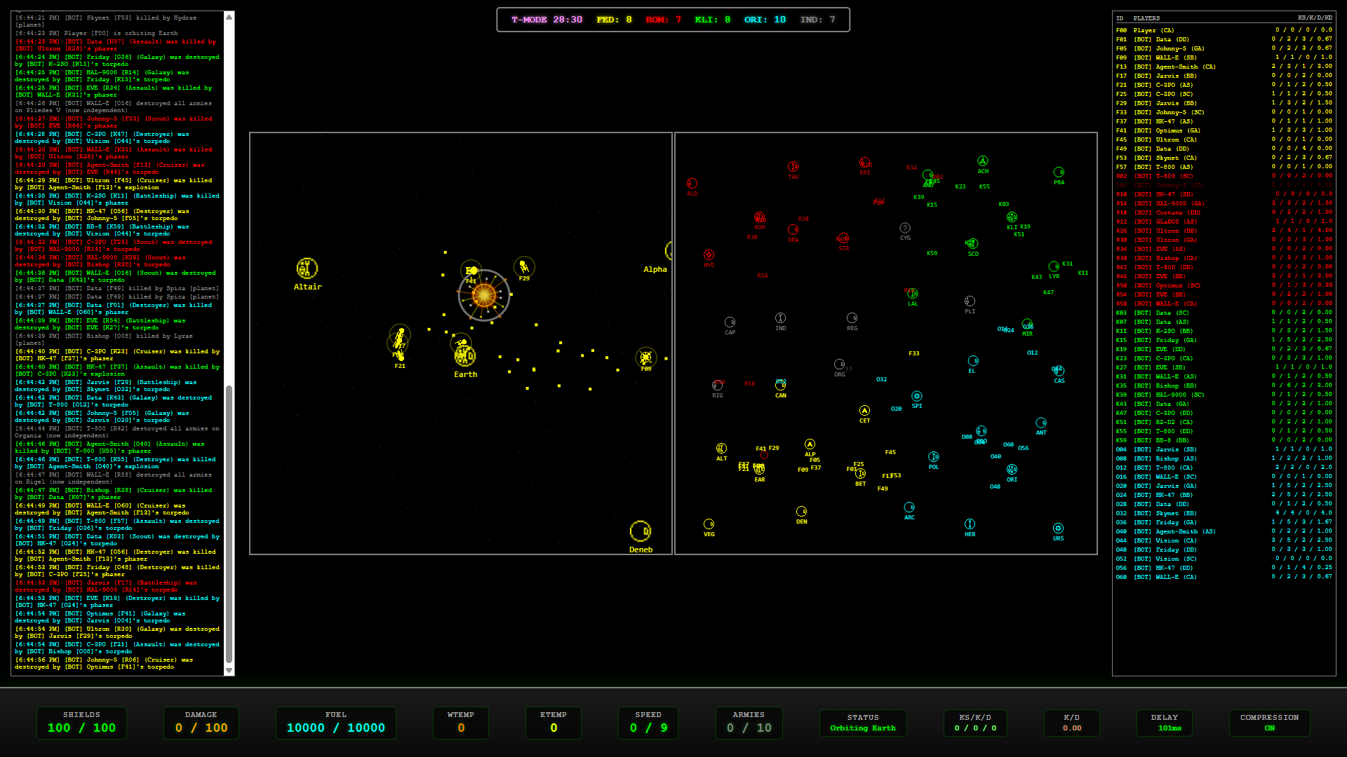 GitHub - lab1702/netrek-web: Netrek like game written in Go and JavaScript requiring no special ...