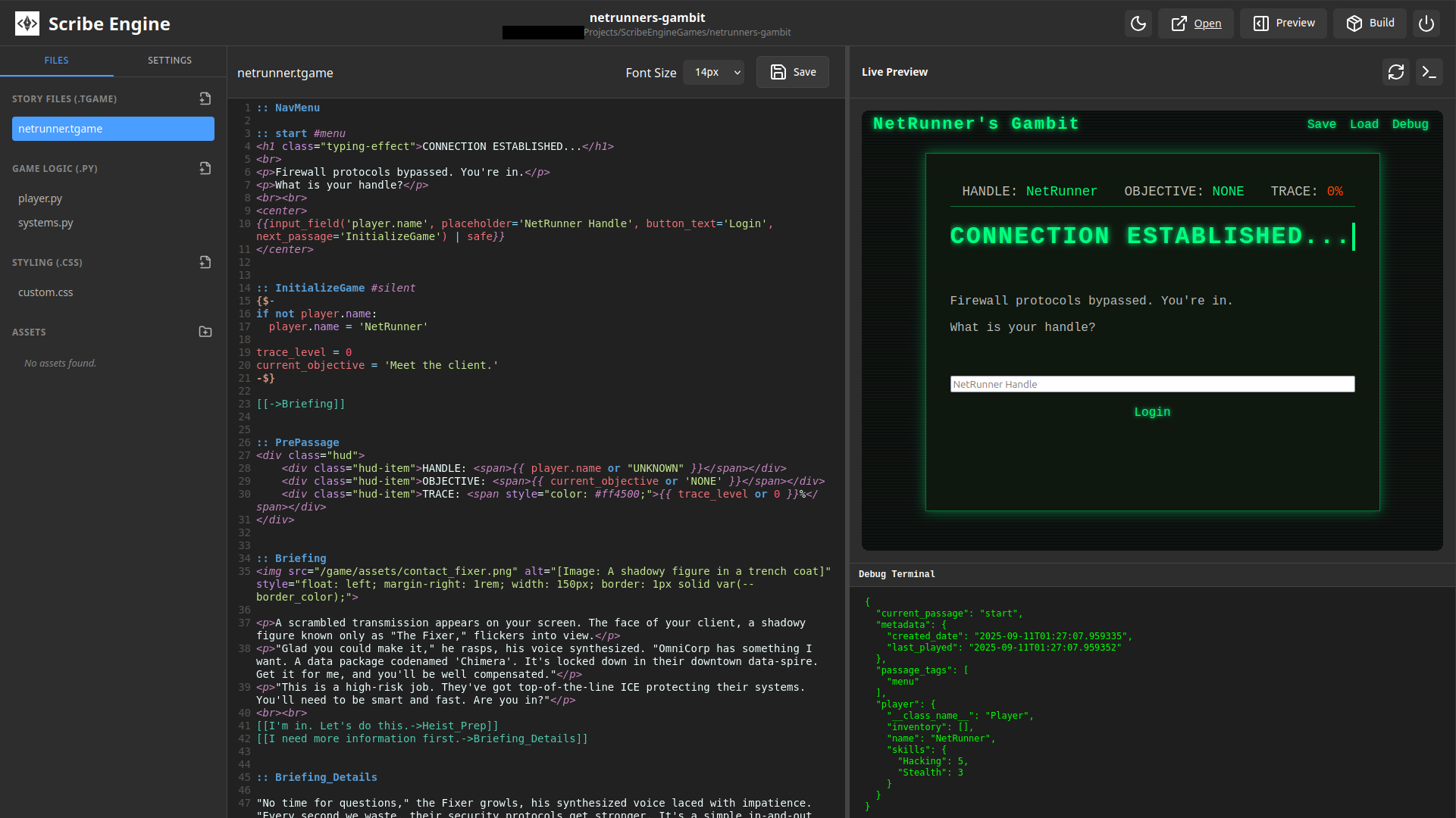 GitHub - slate20/ScribeEngine: Text-Based Game Engine with IDE