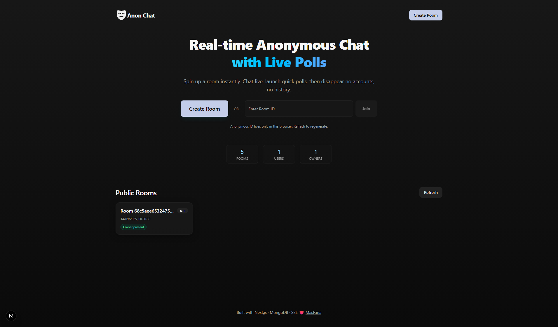 GitHub - MasFana/AnonChat: AnonChat is an anonymous real-time chat and polling app built with ...