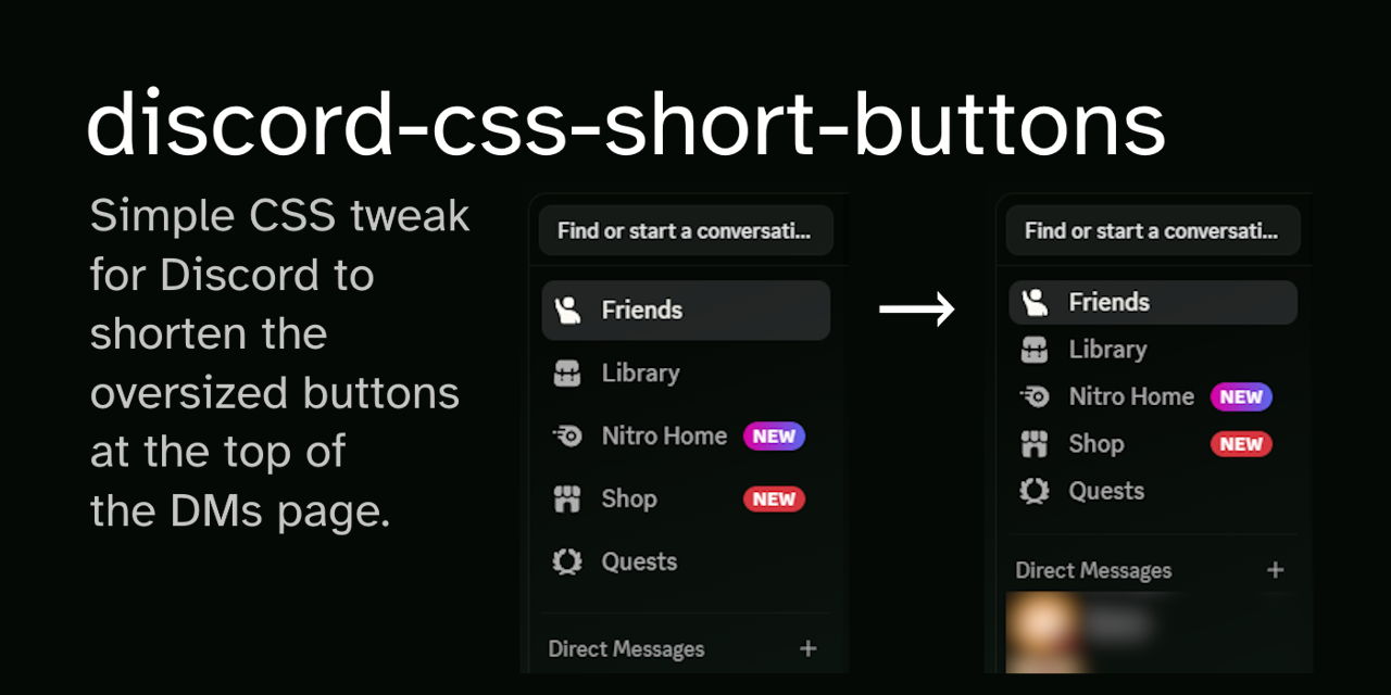 GitHub - smileyhead/discord-css-short-buttons: Simple CSS tweak for Discord to shorten the ...