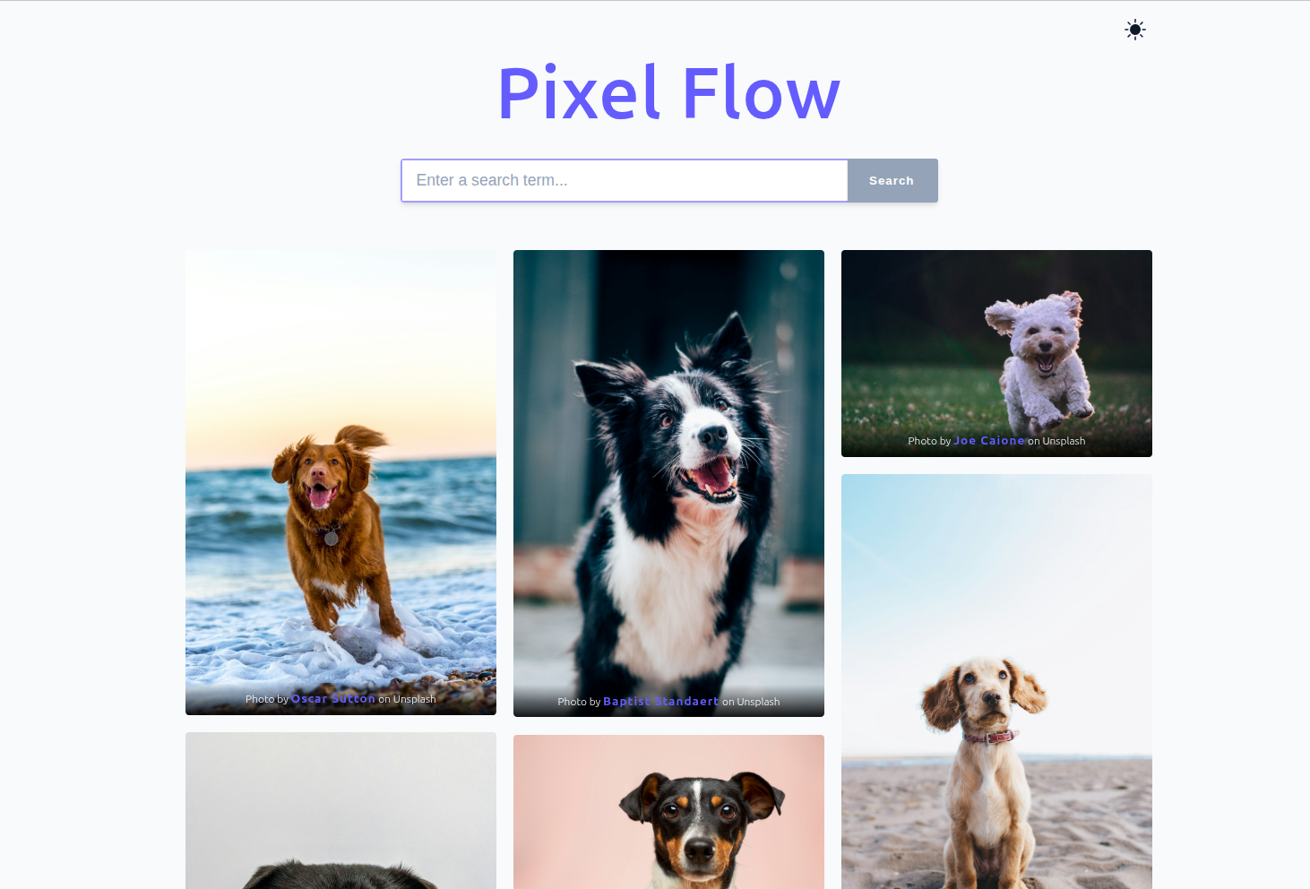 GitHub - pro804/Pixel-Flow: Pixel Flow is a React + TypeScript image search app with Unsplash ...