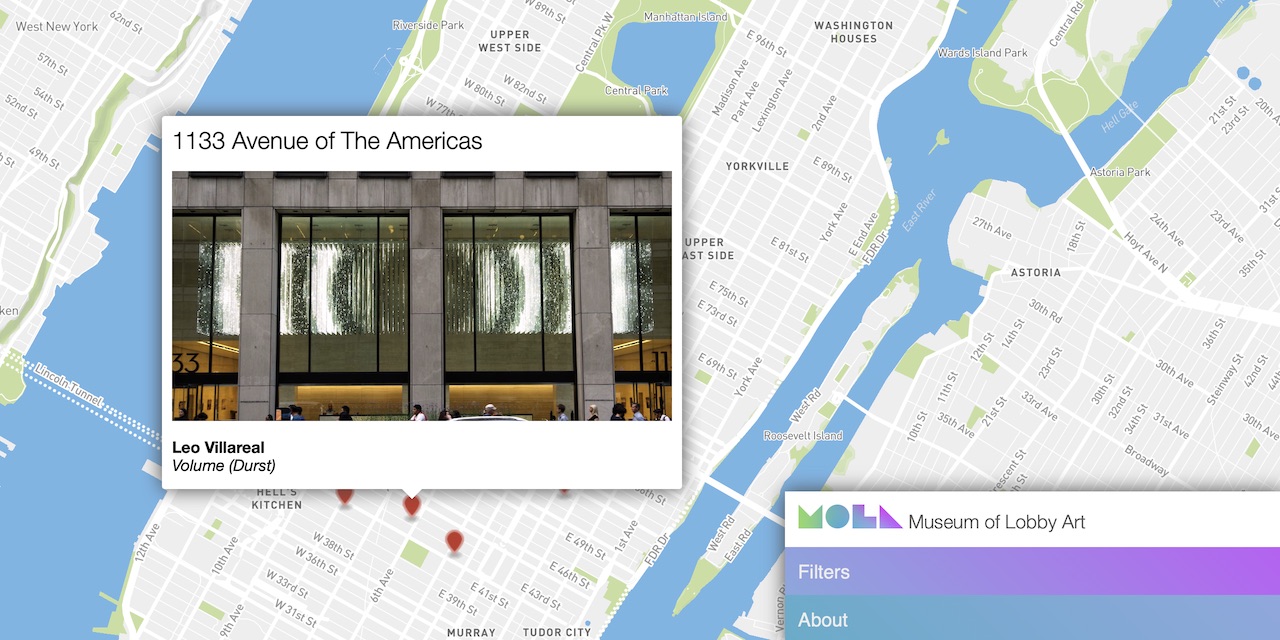 GitHub - brendanberg/lobby-art: A map of corporate lobby art in Manhattan.