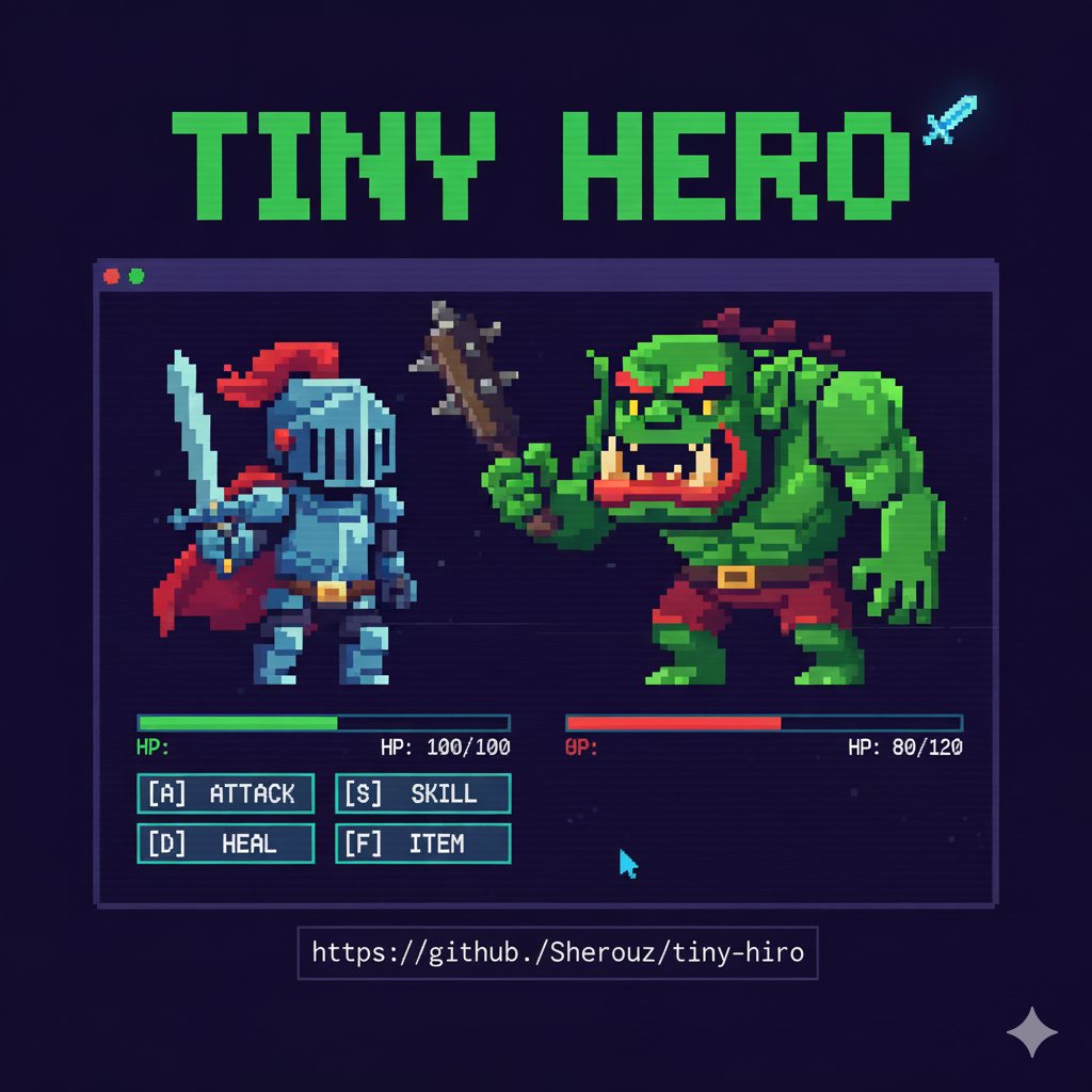 GitHub - Sherouz/tiny-hero: A terminal-based, turn-based RPG built with ...