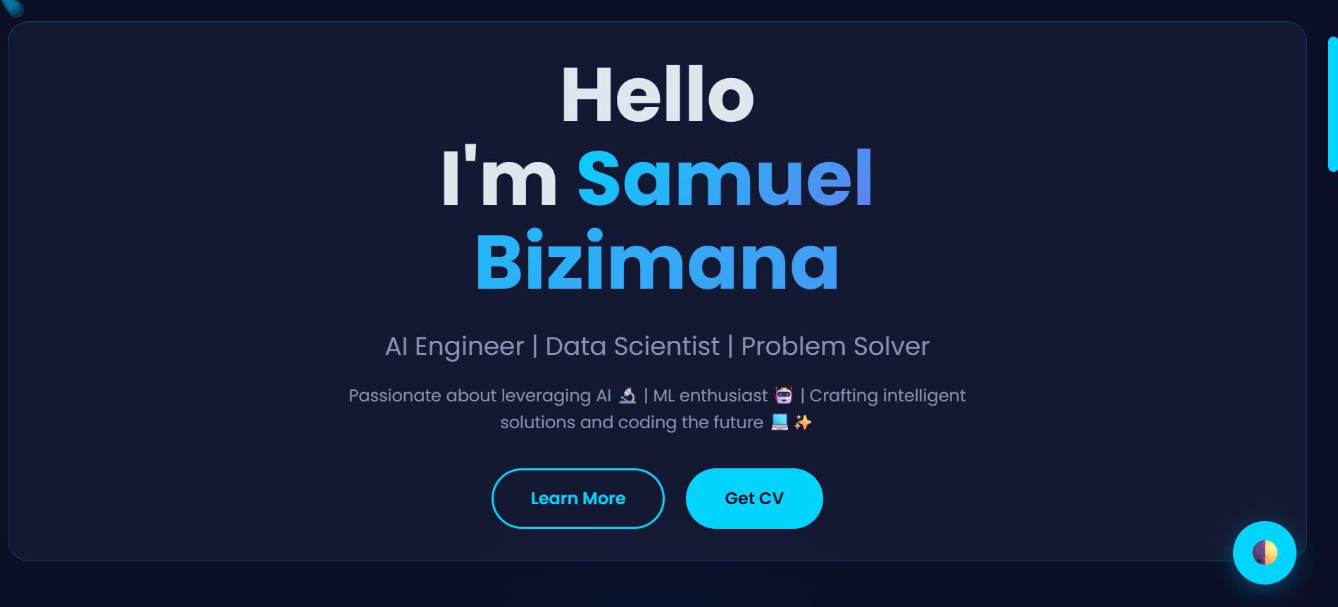 GitHub - Bsamuel-tech/Sam_Portofolio: Personal portfolio website showcasing my AI Engineering ...