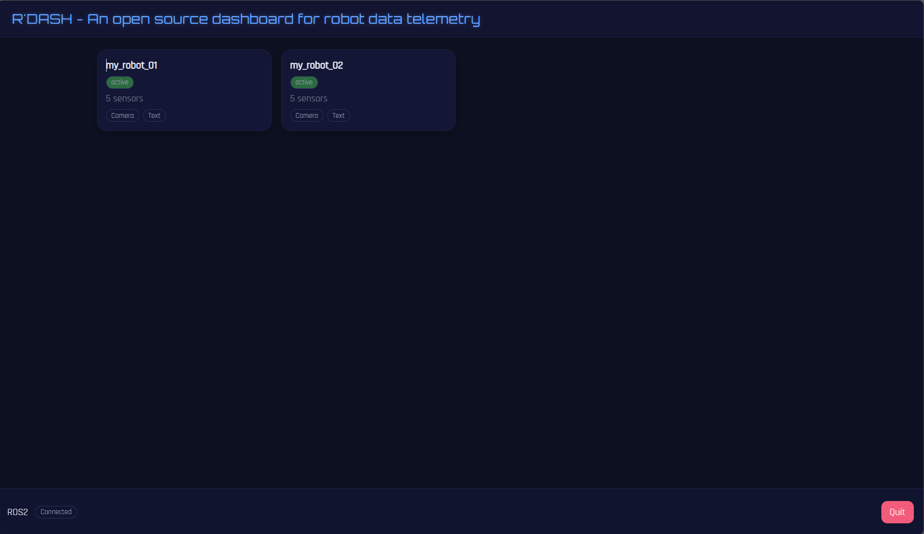 GitHub - vamsi-karnam/rdash: R’DASH (Robot Information Telemetry Transport Dashboard) is an open ...