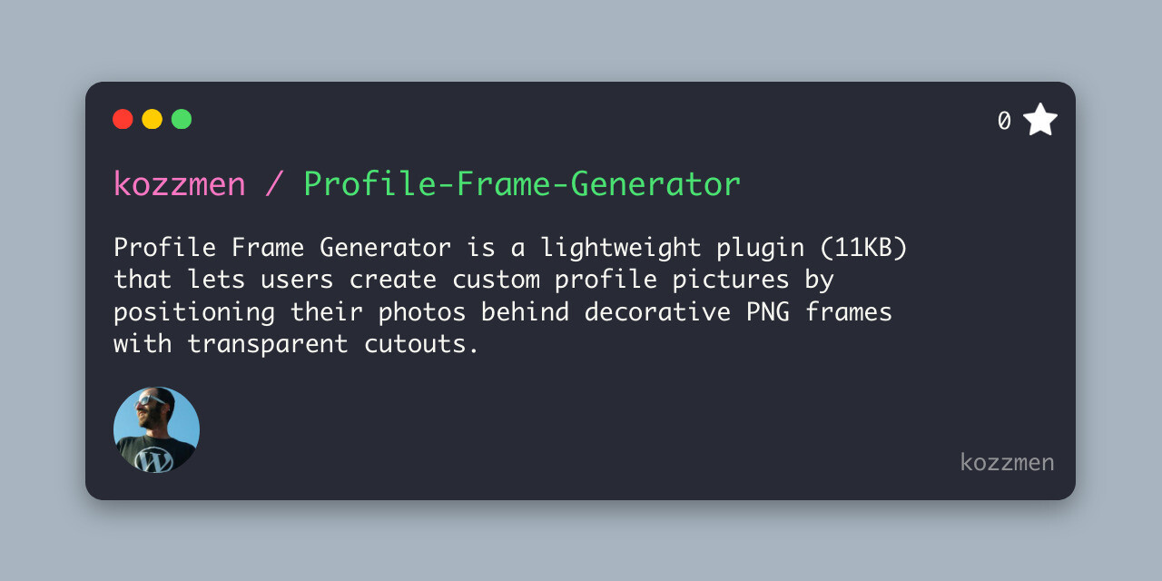 GitHub - kozzmen/Profile-Frame-Generator: Profile Frame Generator is a ...