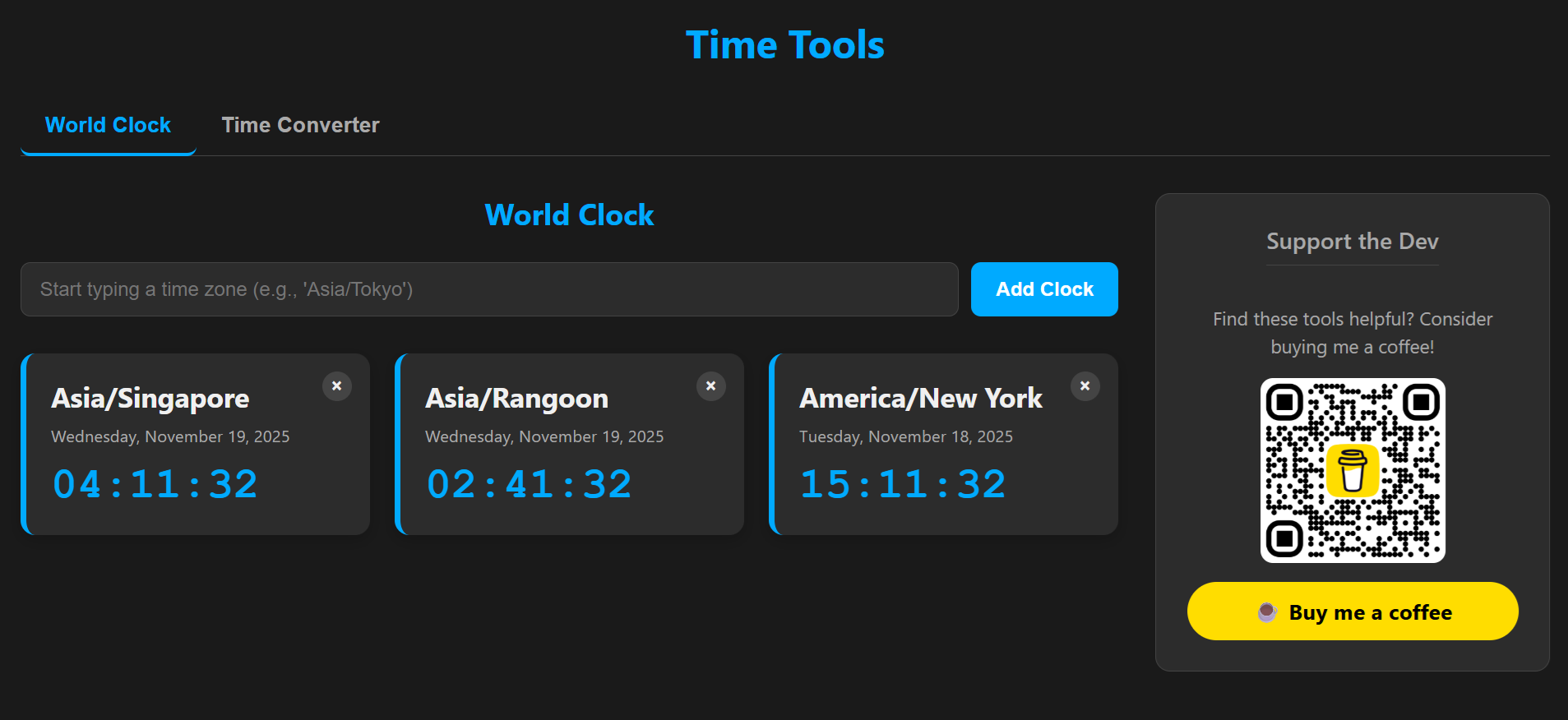 GitHub - thettun-web/time-tools: World Clocks and Timezone Converter