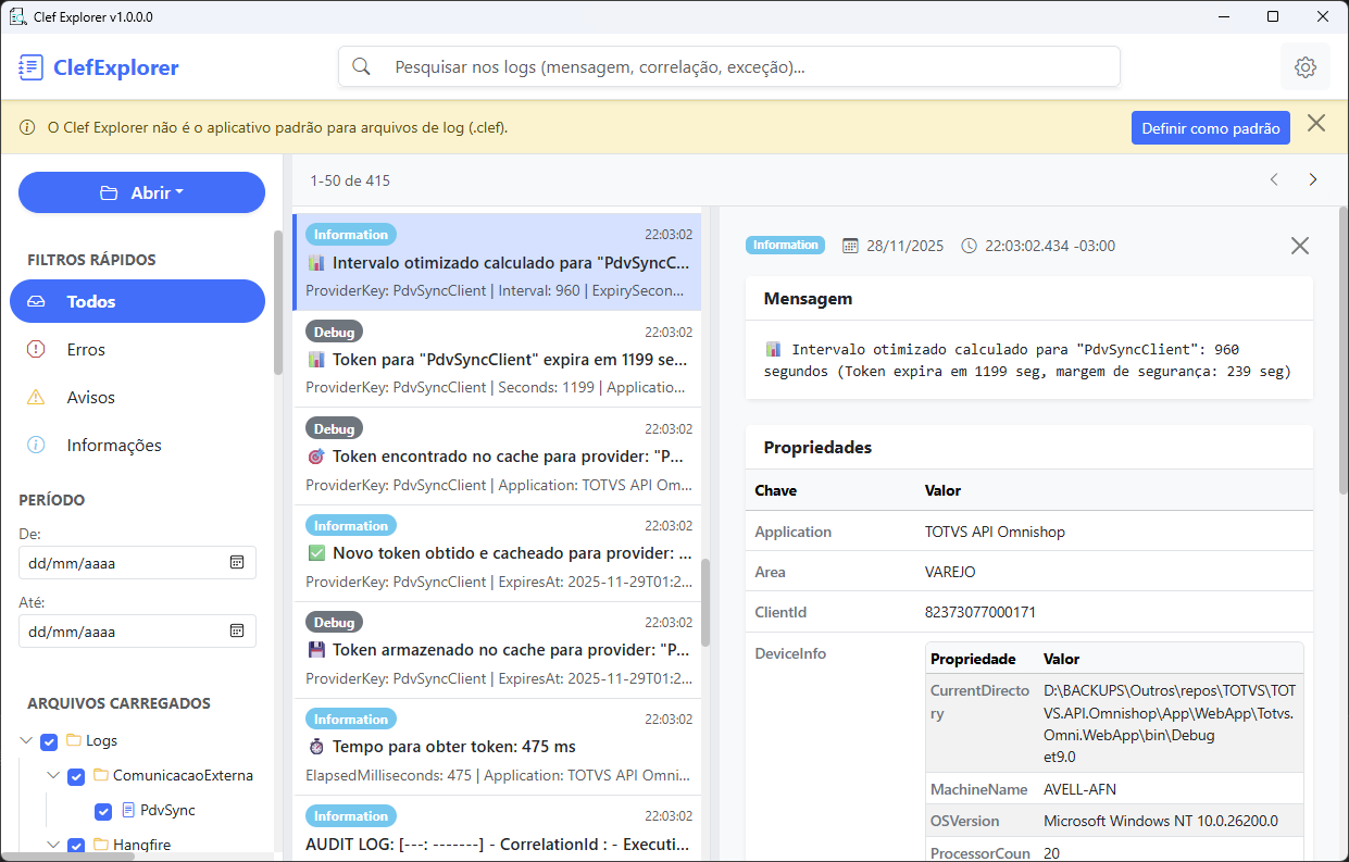 GitHub - afernandes/ClefExplorer: Compact Log Format Viewer