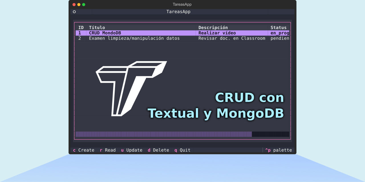 GitHub - fitorec/textual-tareas-mongodb: Aplicación TUI construida con Textual, MongoDB ...