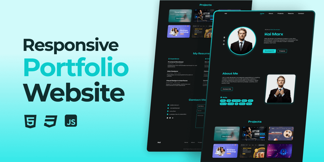 GitHub - bedimcode/responsive-portfolio-website-Kai: How To Make ...