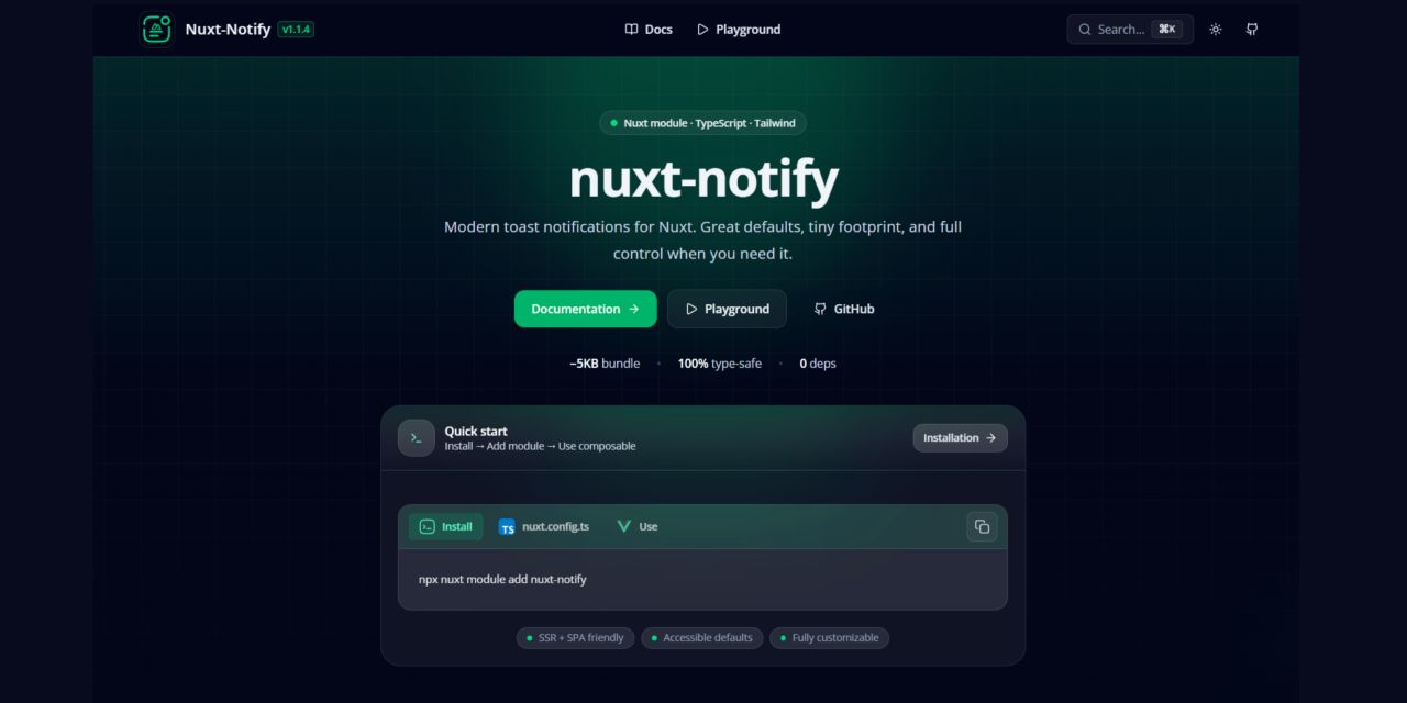 GitHub - nizaamomer/nuxt-notify: Advanced toast notifications for Nuxt 3 / Nuxt 4 with Tailwind ...
