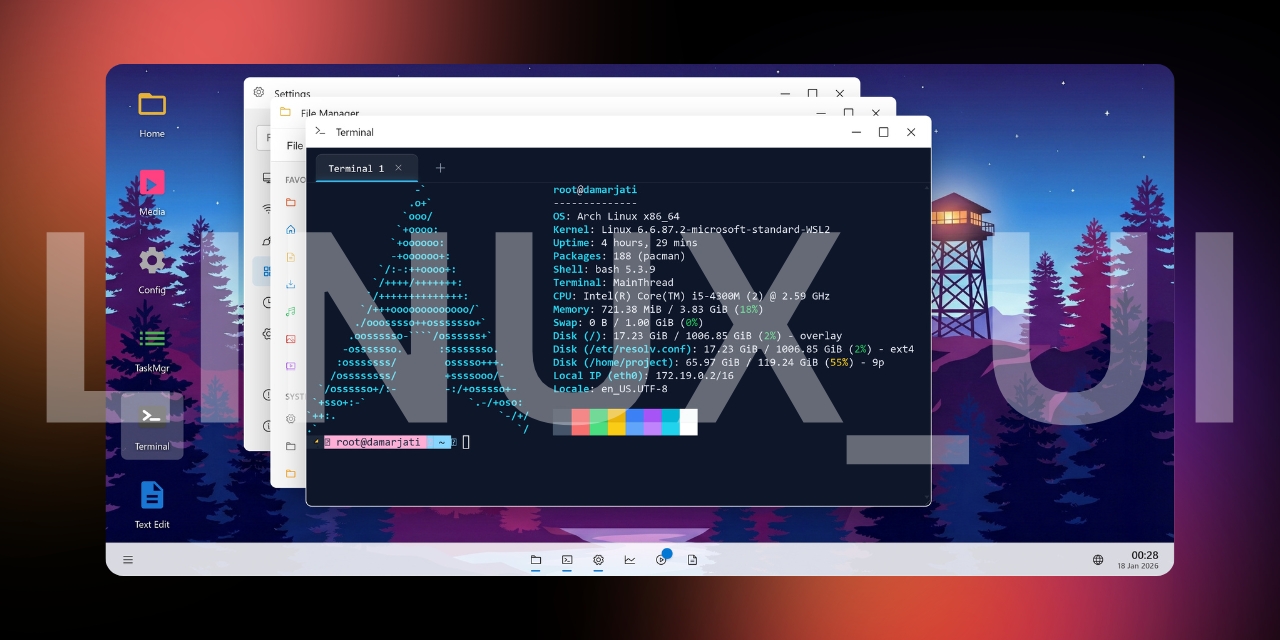 GitHub - Damarcreative/LUI: A web-based Linux desktop environment built ...