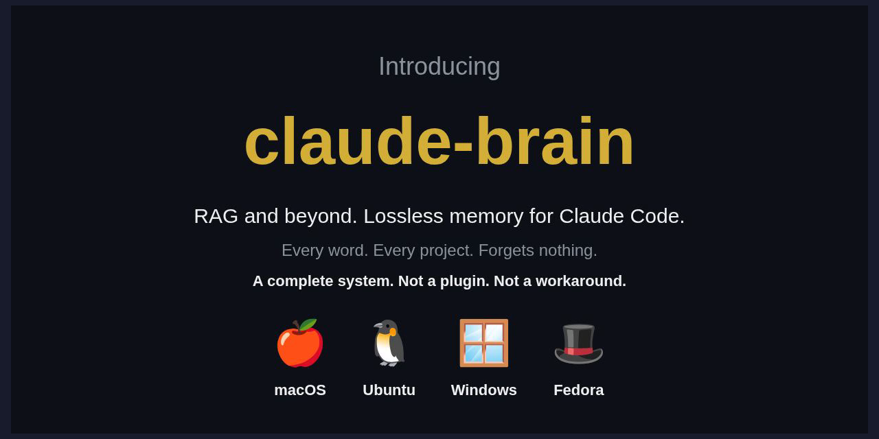 GitHub - mikeadolan/claude-brain: Persistent memory for Claude Code ...