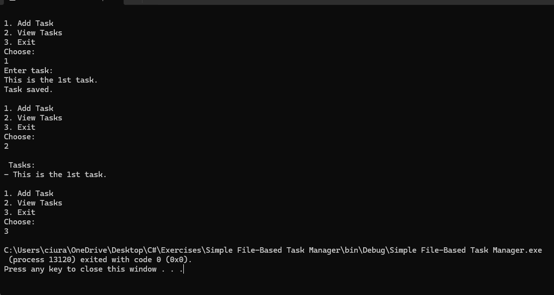 GitHub - CiuraruLucian/FileBasedTaskManager: A simple C# console ...