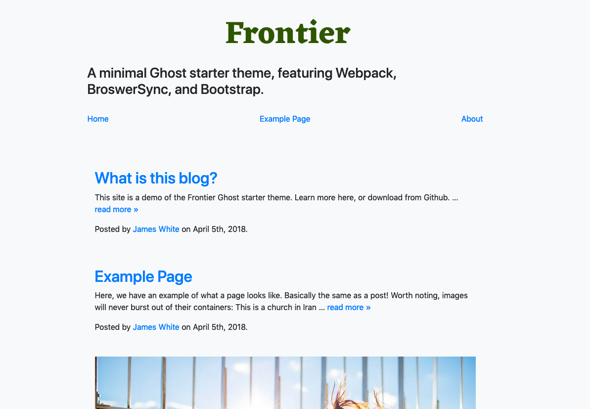 GitHub - jamesfacts/frontier-ghost-theme: A minimal Ghost starter theme ...