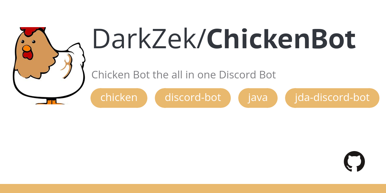 GitHub - DarkZek/ChickenBot: Chicken Bot the all in one Discord Bot