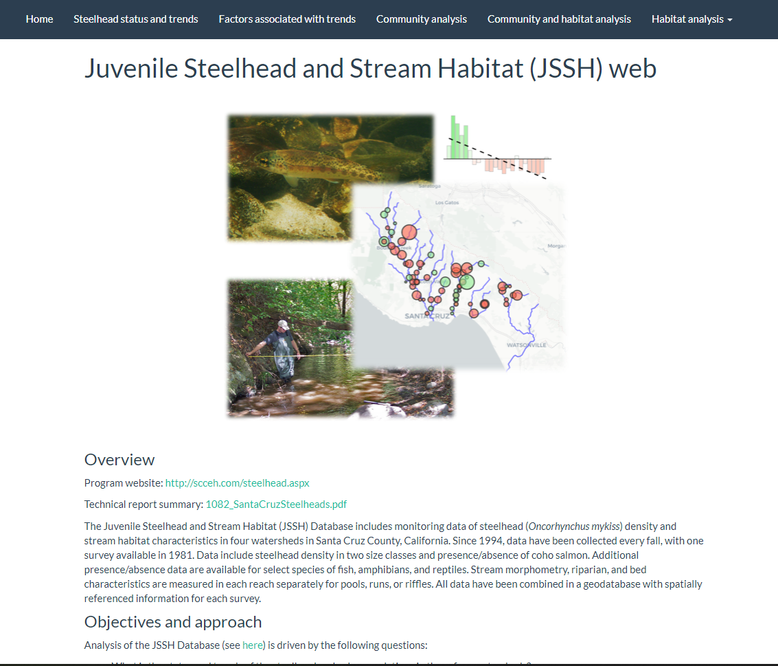 GitHub - SCCWRP/jssh_web: Materials for analysis of steelhead monitoring data, Santa Cruz region