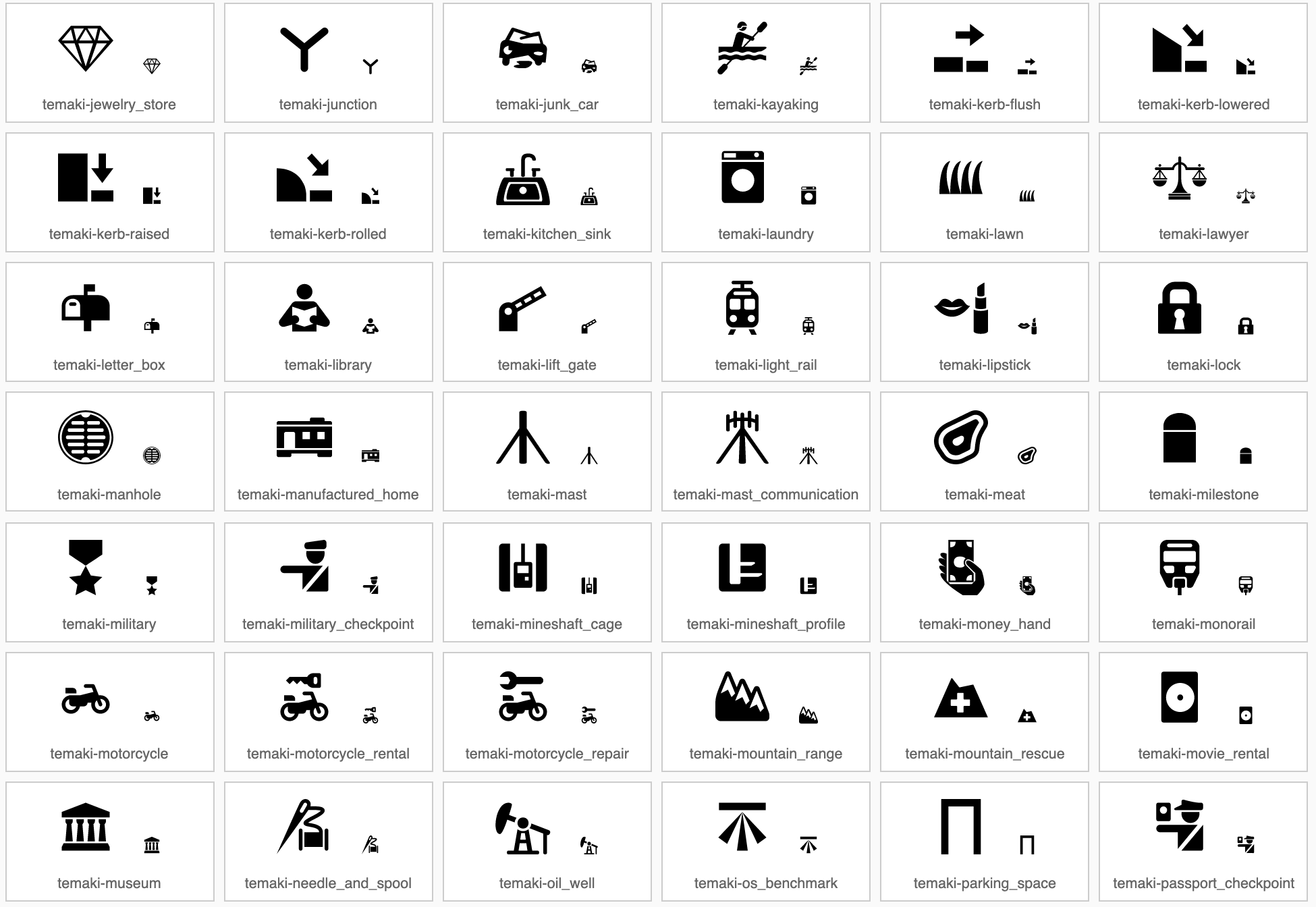 GitHub - rapideditor/temaki: 🐡 An icon expansion pack for Maki