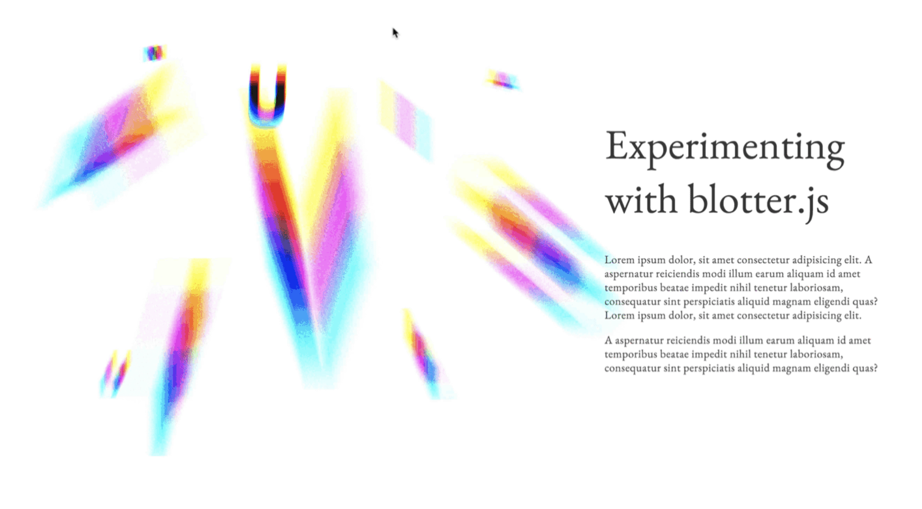 GitHub - visualnaut/blotterjs-experiment: Experimenting with Blotter.js