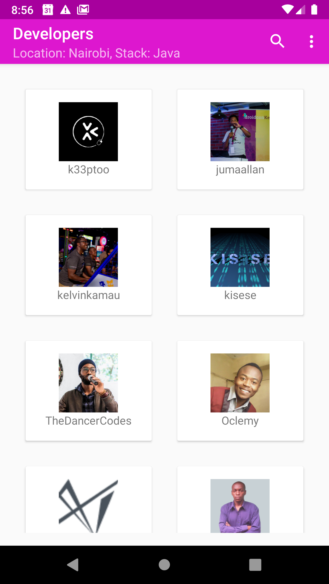 Github Rwothoromo Android Codelab A Listing Of Java Developers In Nairobi
