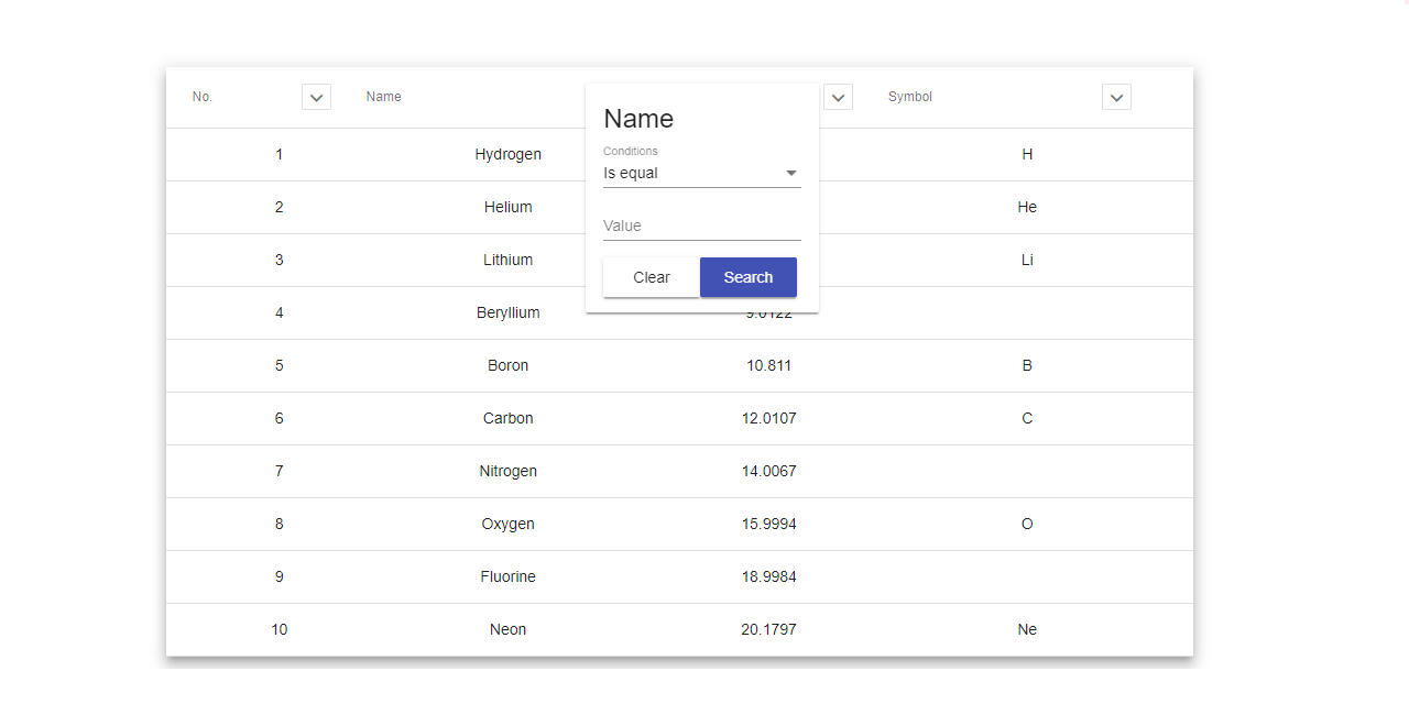 Mat table column filter src app appponent html At Master