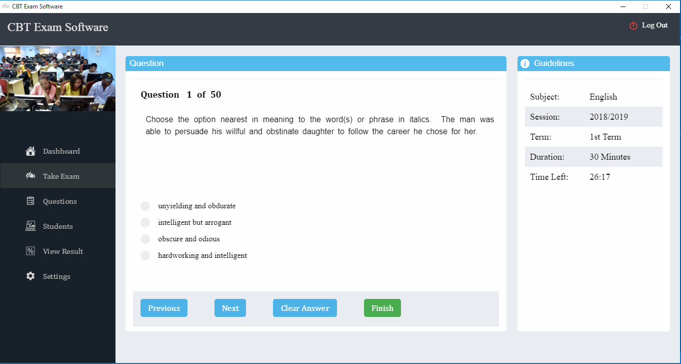 GitHub - PrincewillIroka/CBT-Exam-Software: A computer based test ...