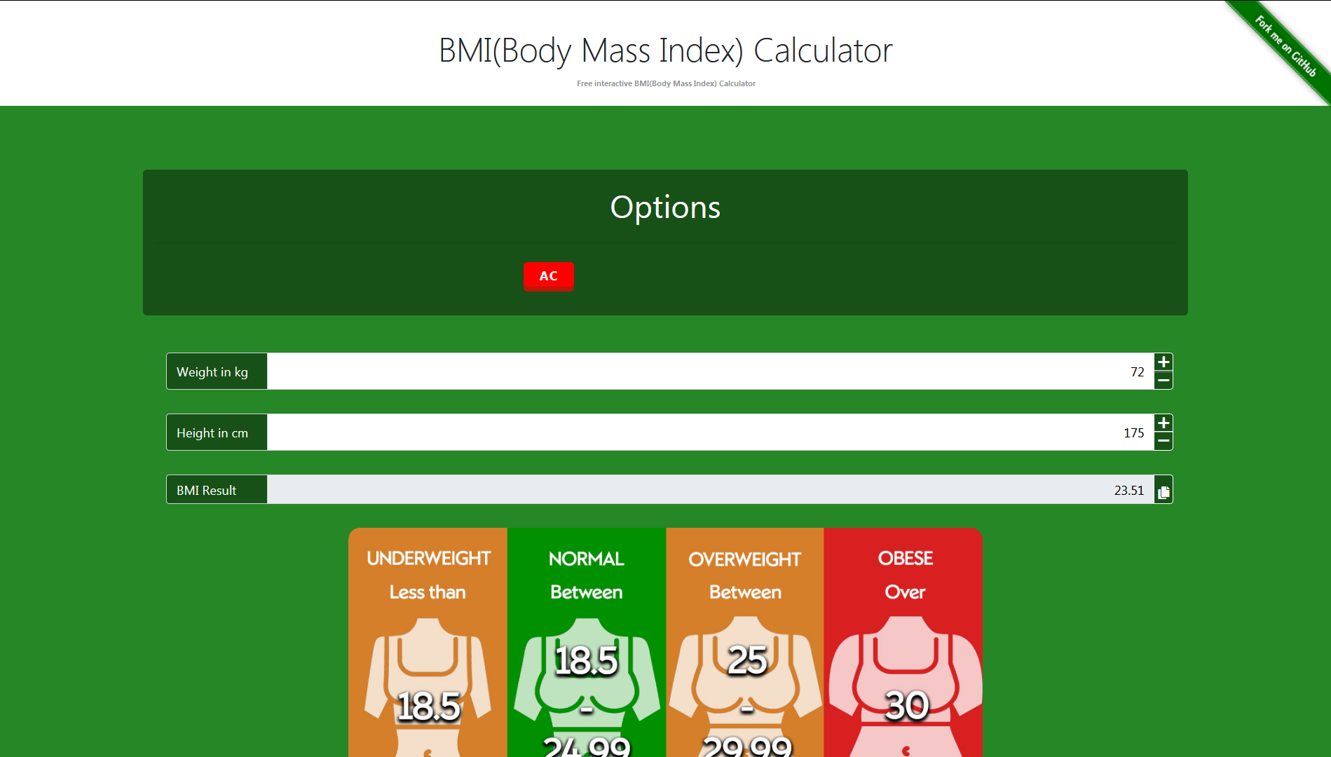 Bmi calculator GitHub Topics GitHub