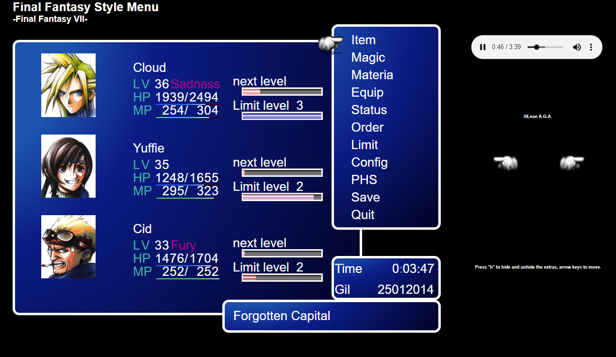 GitHub - XaelGa/Final_Fantasy_VII_Menu: Menu from Final Fantasy VII