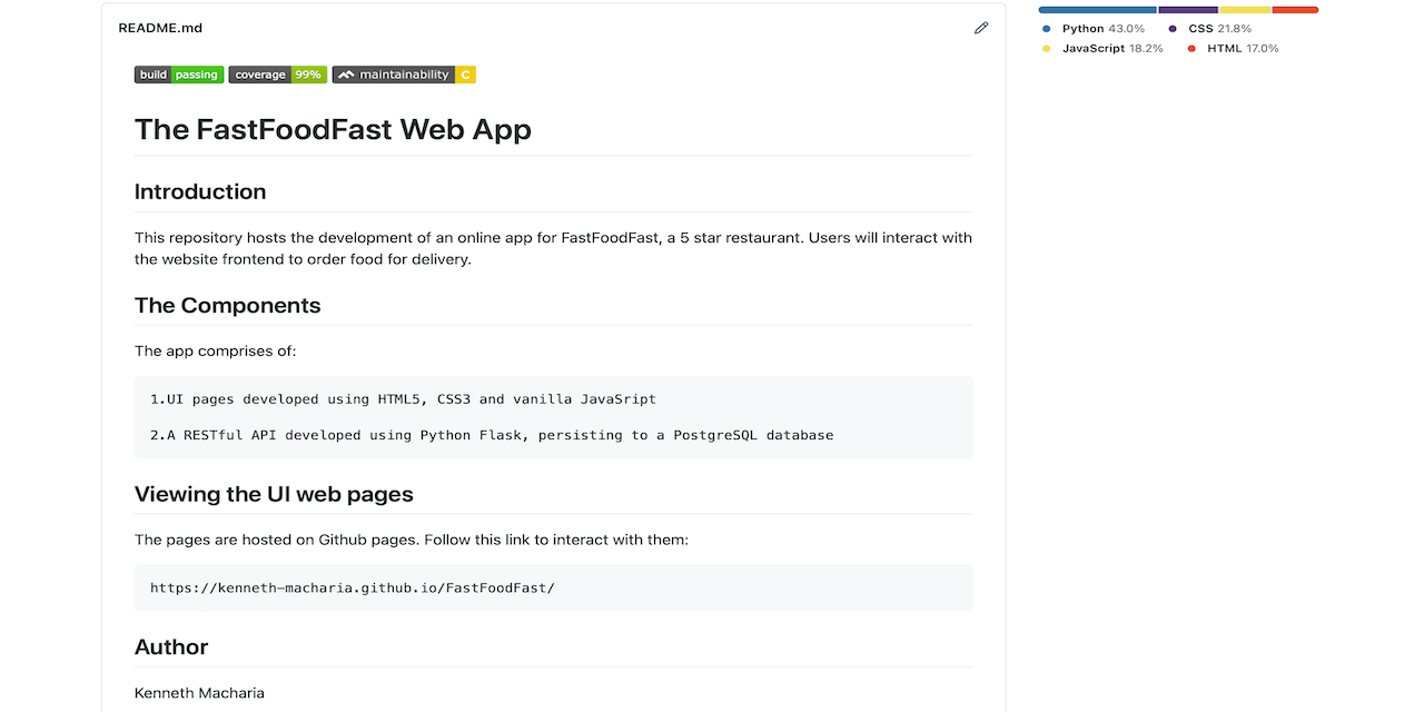 GitHub - Kenneth-Macharia/FastFoodFast: Fast-Food-Fast is an online ...