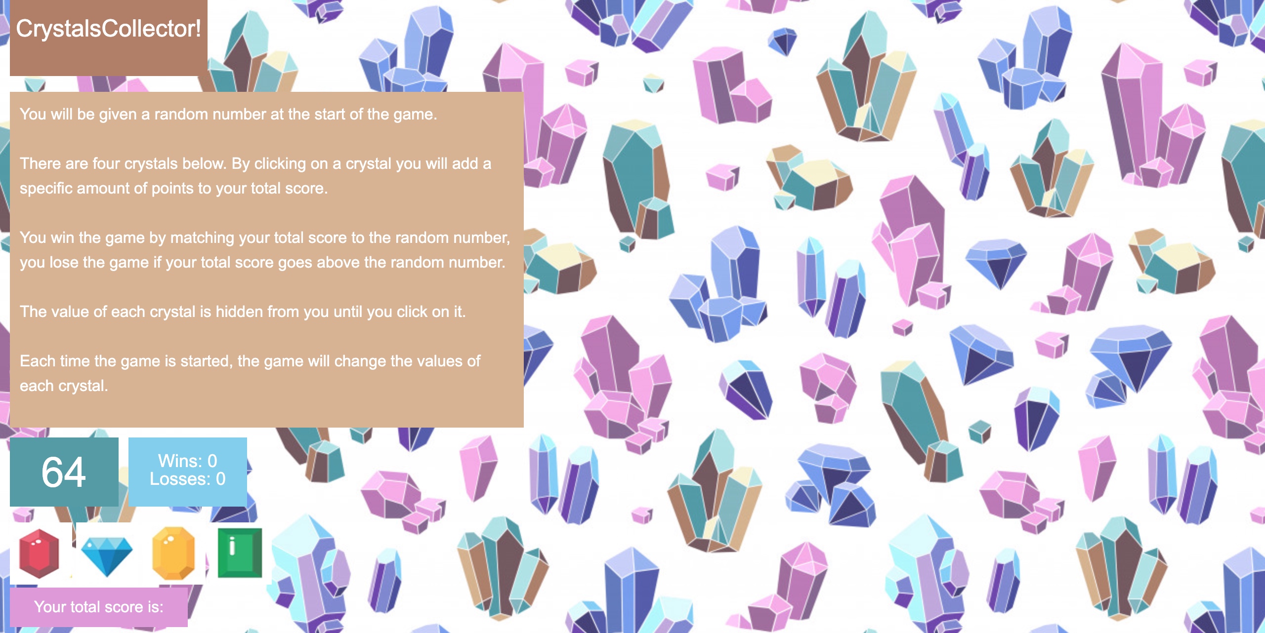 GitHub - prestonpatt/Crystal-Collector: A simple math game built with ...