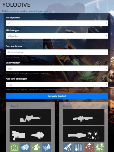 GitHub - hassifmohd/helldivers-loadout-generator: React apps for games ...