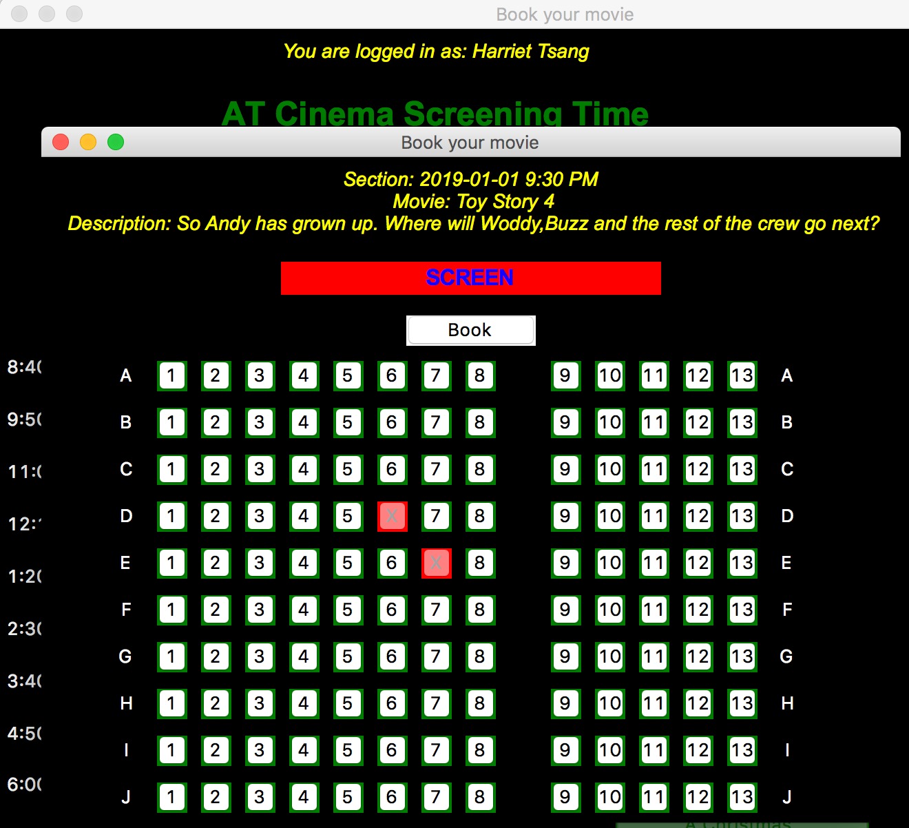 GitHub - annietsang23/CinemaBooking: Coursework for Python Course at ...