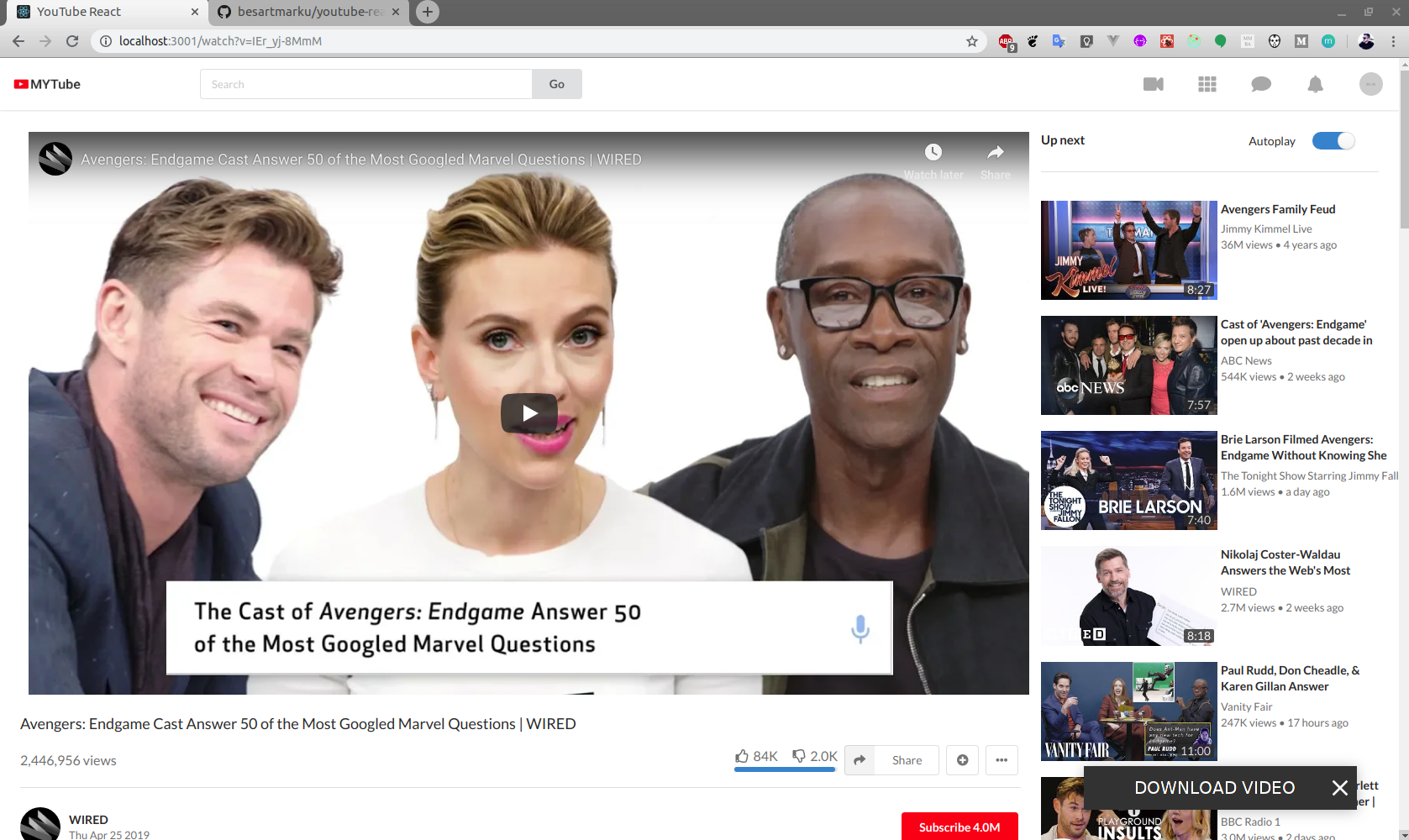 Github Besartmarkuyoutube React A Youtube Clone Built In React Redux And Redux Saga