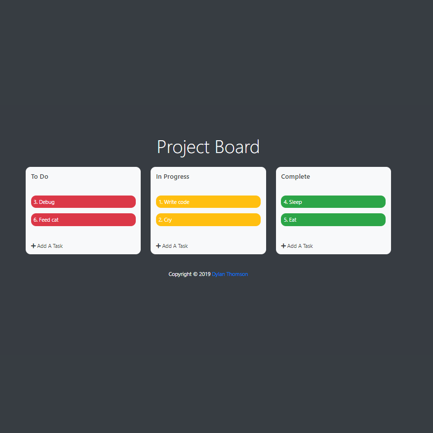 GitHub - Dylan-Thomson/ProjectBoard: Task Management inspired by Trello