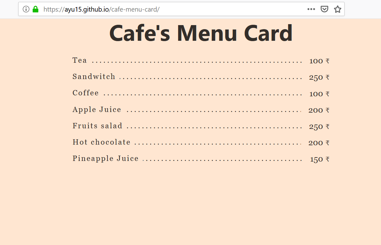 GitHub - heyayush/cafe-menu-card: Using google sheets as a real time ...