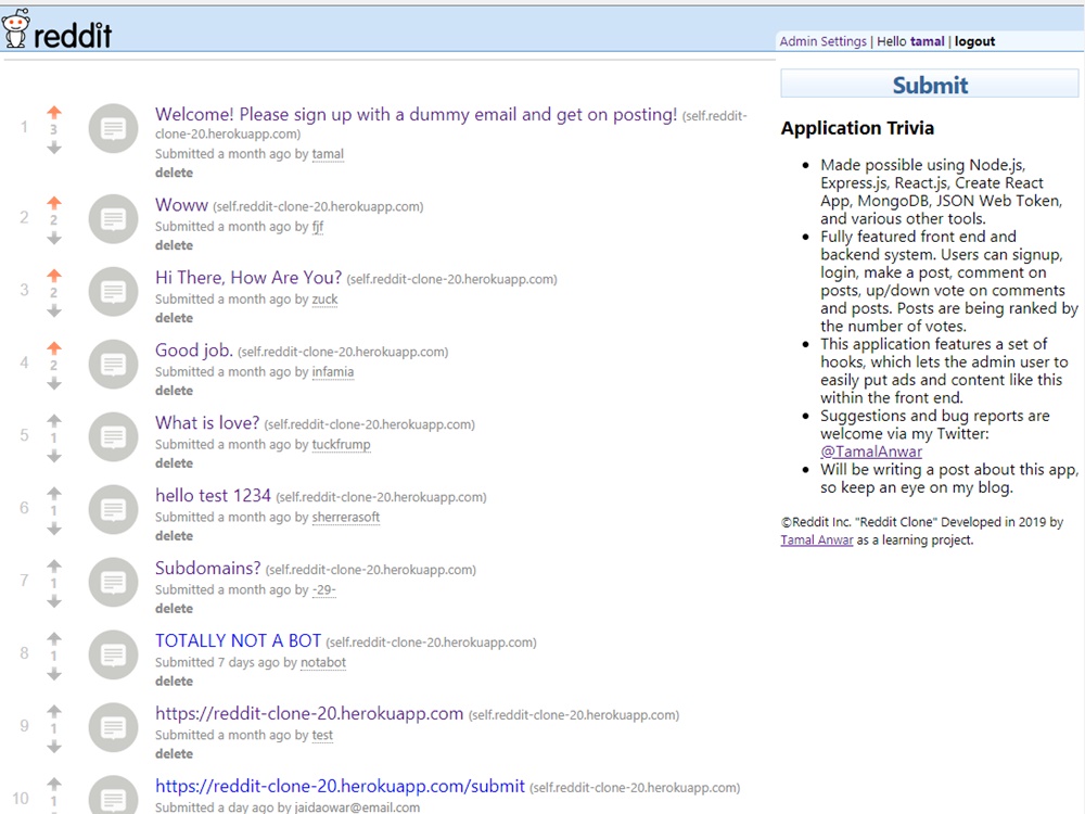 Github Tamalchowdhuryreddit Clone 20 Reddit Clone Mvc App Made With Reactjs Nodejs