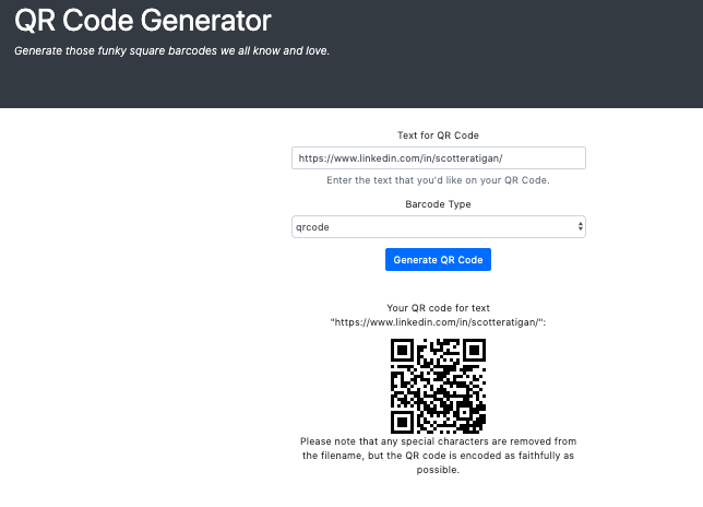 GitHub - scotteratigan/qr-codes: A quick site for generating QR codes.