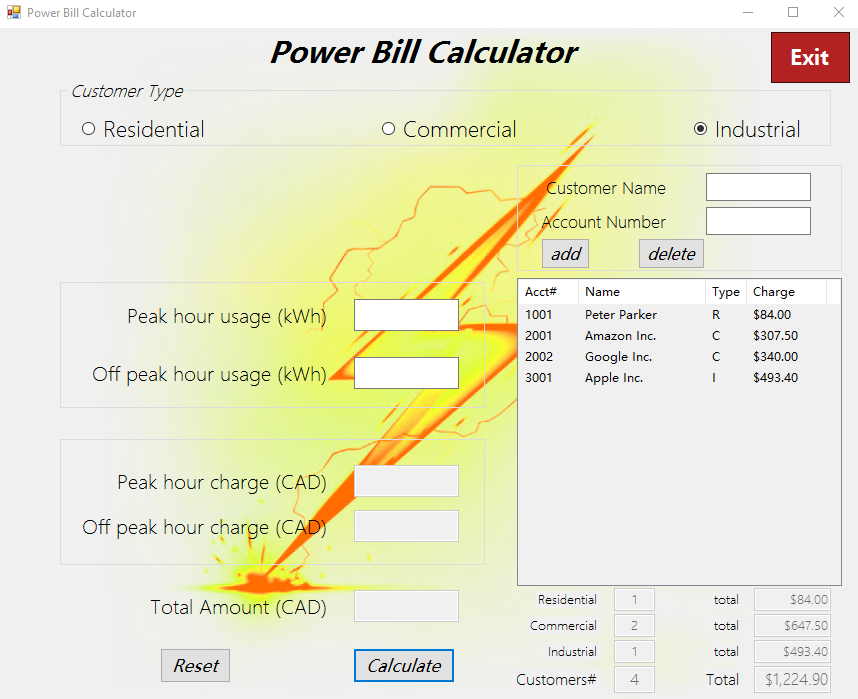 GitHub - hdmdhr/PowerBillCalculator: Electricity bill calculator with ...